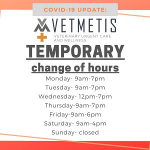 Temporary change of hours due to COVID-19 – Vetmetis